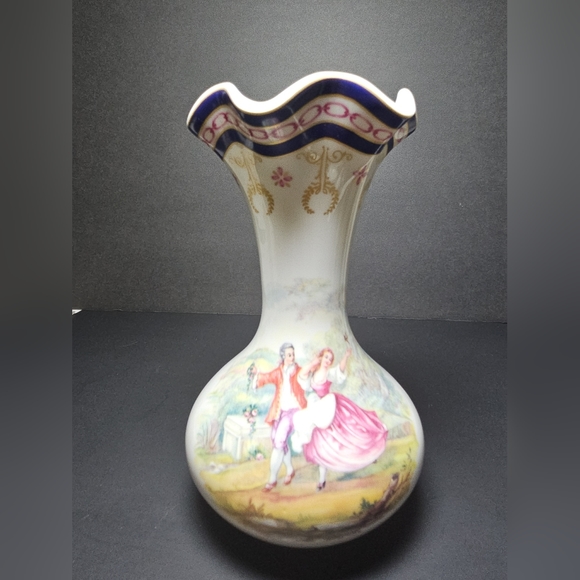 Limoges | Accents | Vintage Limoges Hand Painted Ceramic Fluted Vase ...